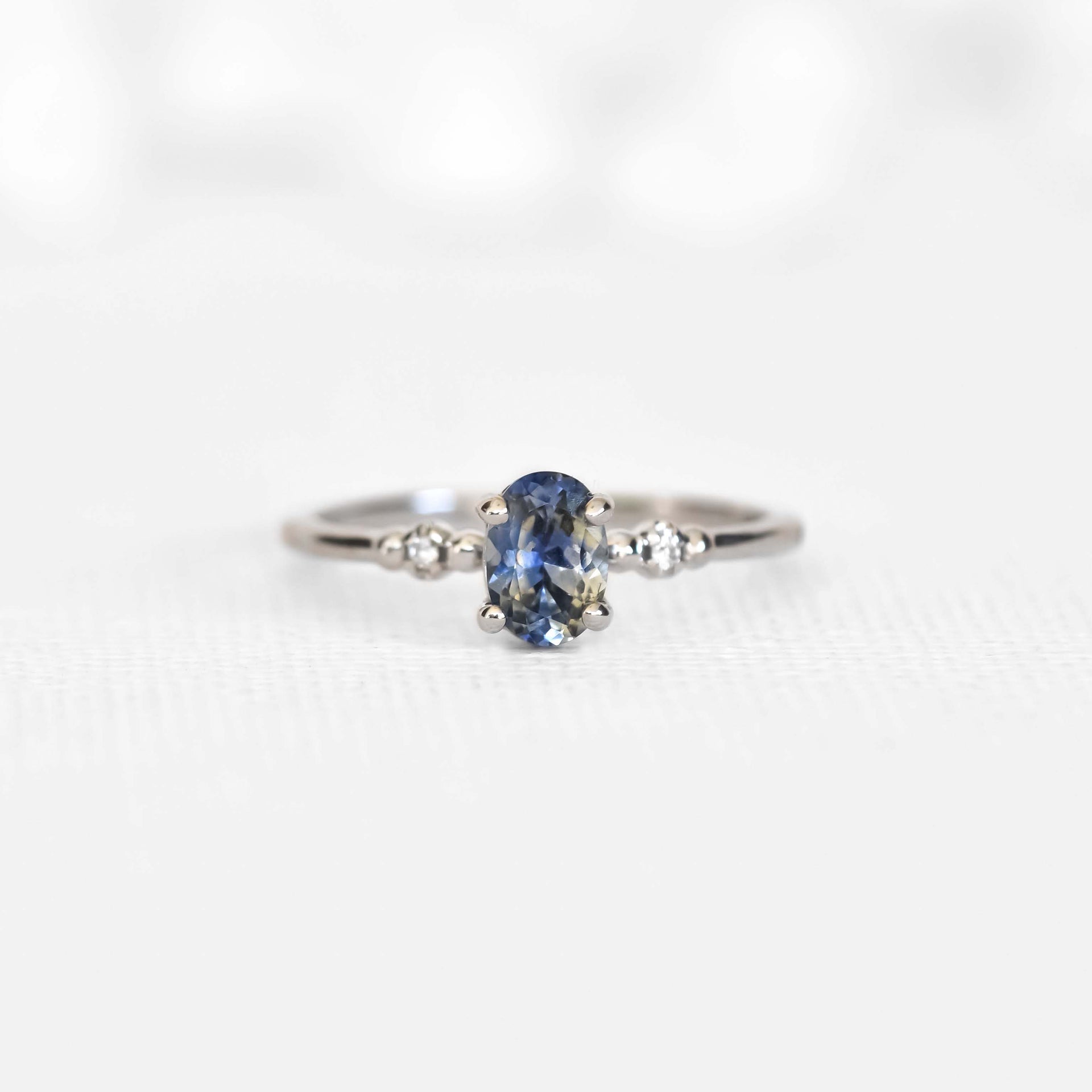 Light Blue Sapphire Engagement Ring In 14k Yellow Gold Gradient Ball ...